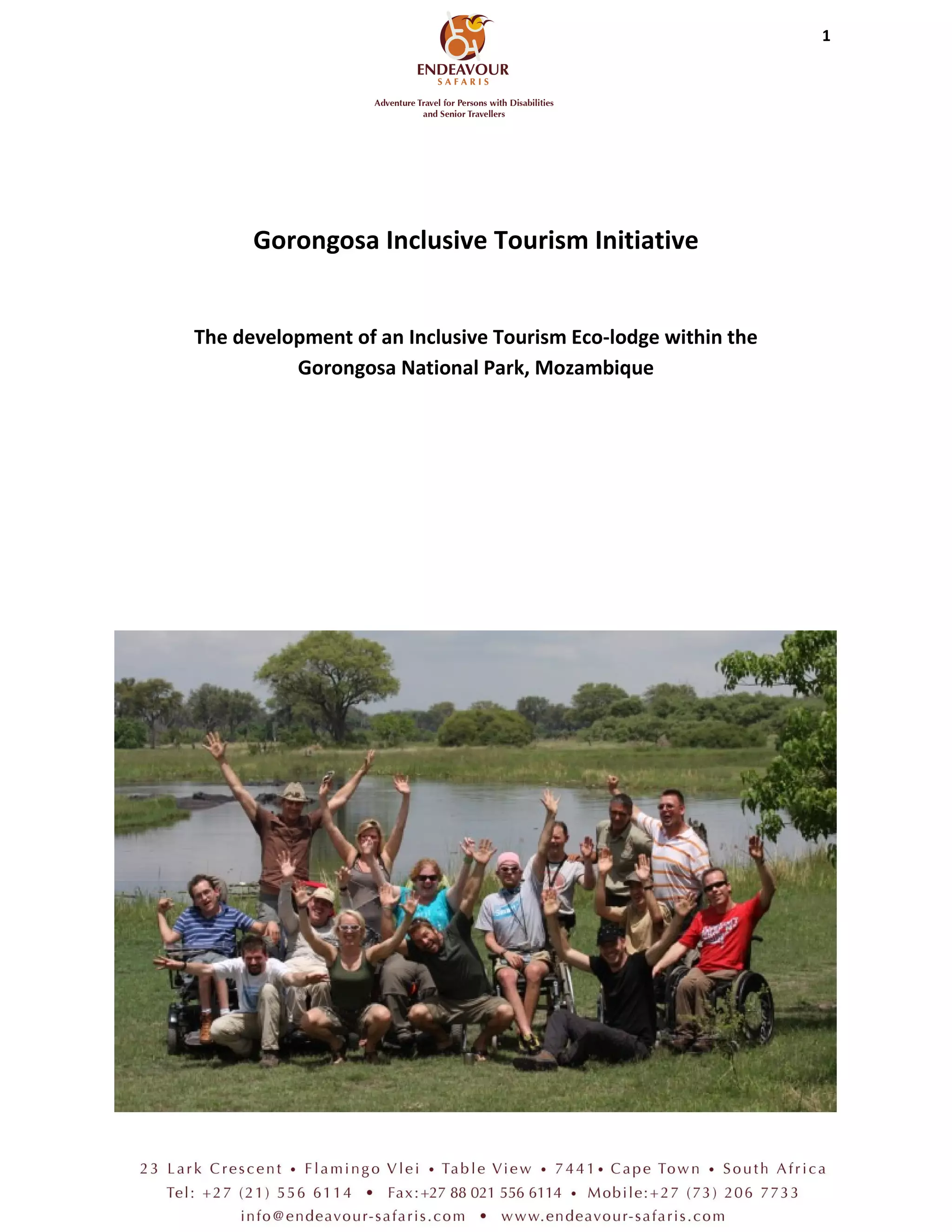 Endeavour safaris gorongosa disability tourism initiative | PDF