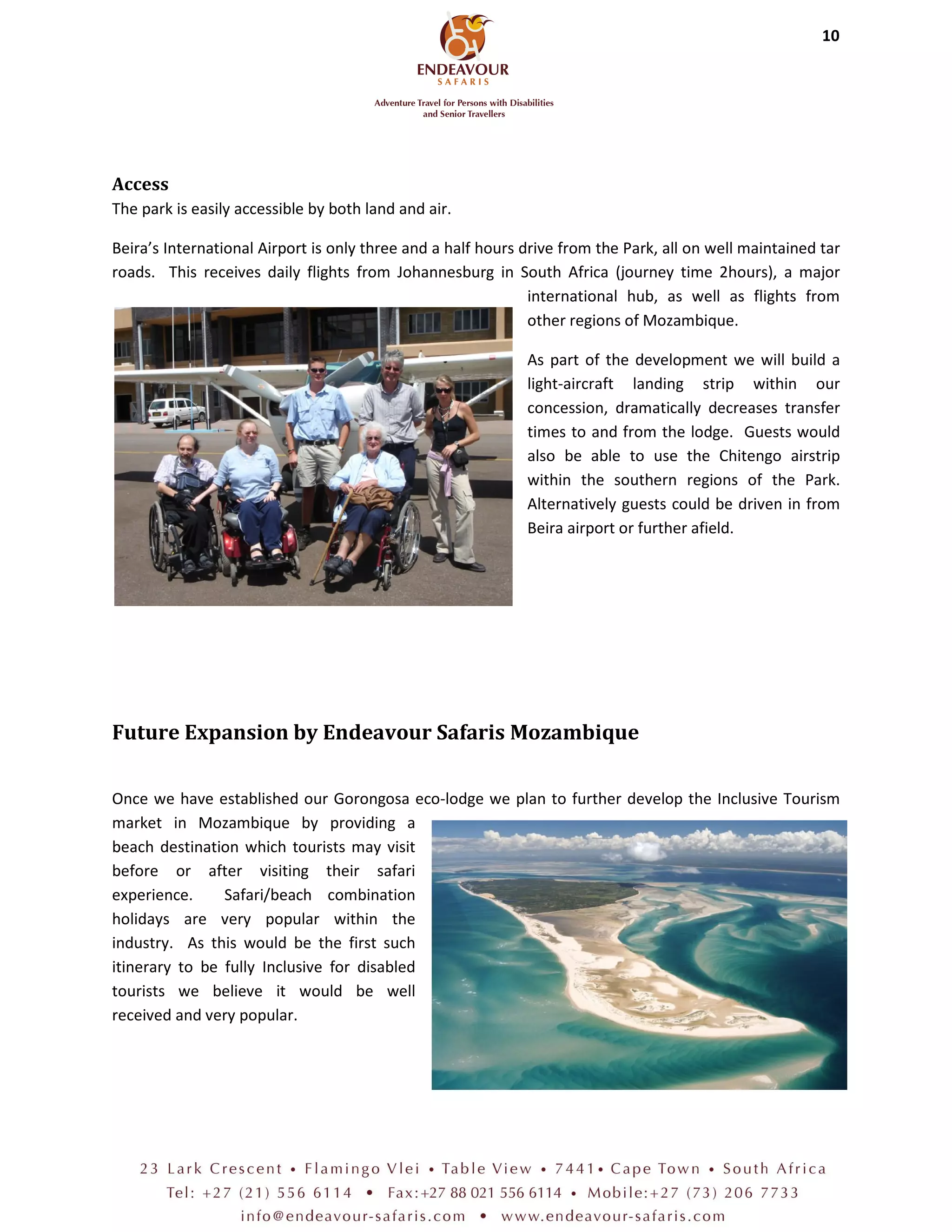 Endeavour safaris gorongosa disability tourism initiative | PDF