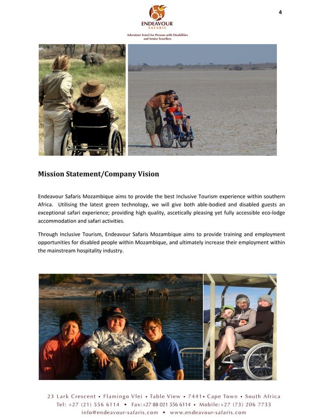 Endeavour safaris gorongosa disability tourism initiative | PDF