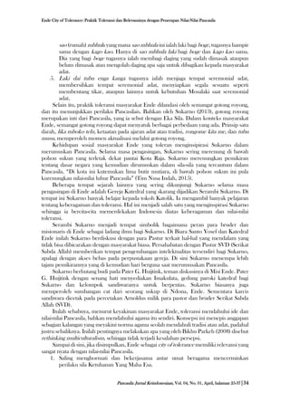 Ende City of Tolerance: Praktik Toleransi dan Relevansinya dengan ...