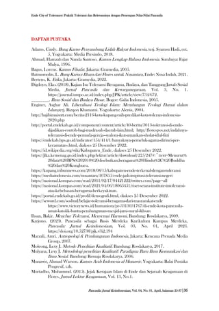 Ende City of Tolerance: Praktik Toleransi dan Relevansinya dengan ...