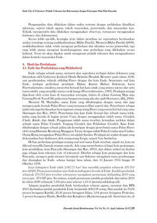 Ende City of Tolerance: Praktik Toleransi dan Relevansinya dengan ...