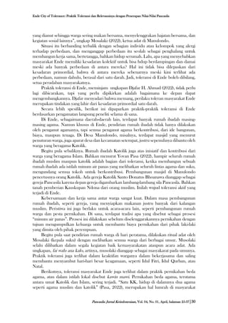 Ende City of Tolerance: Praktik Toleransi dan Relevansinya dengan ...