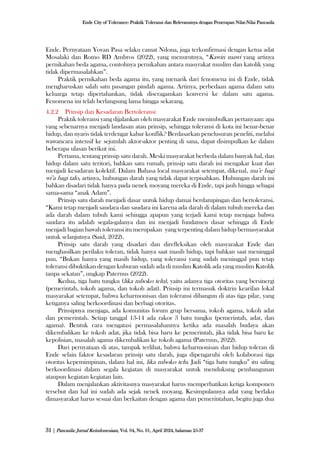 Ende City of Tolerance: Praktik Toleransi dan Relevansinya dengan ...