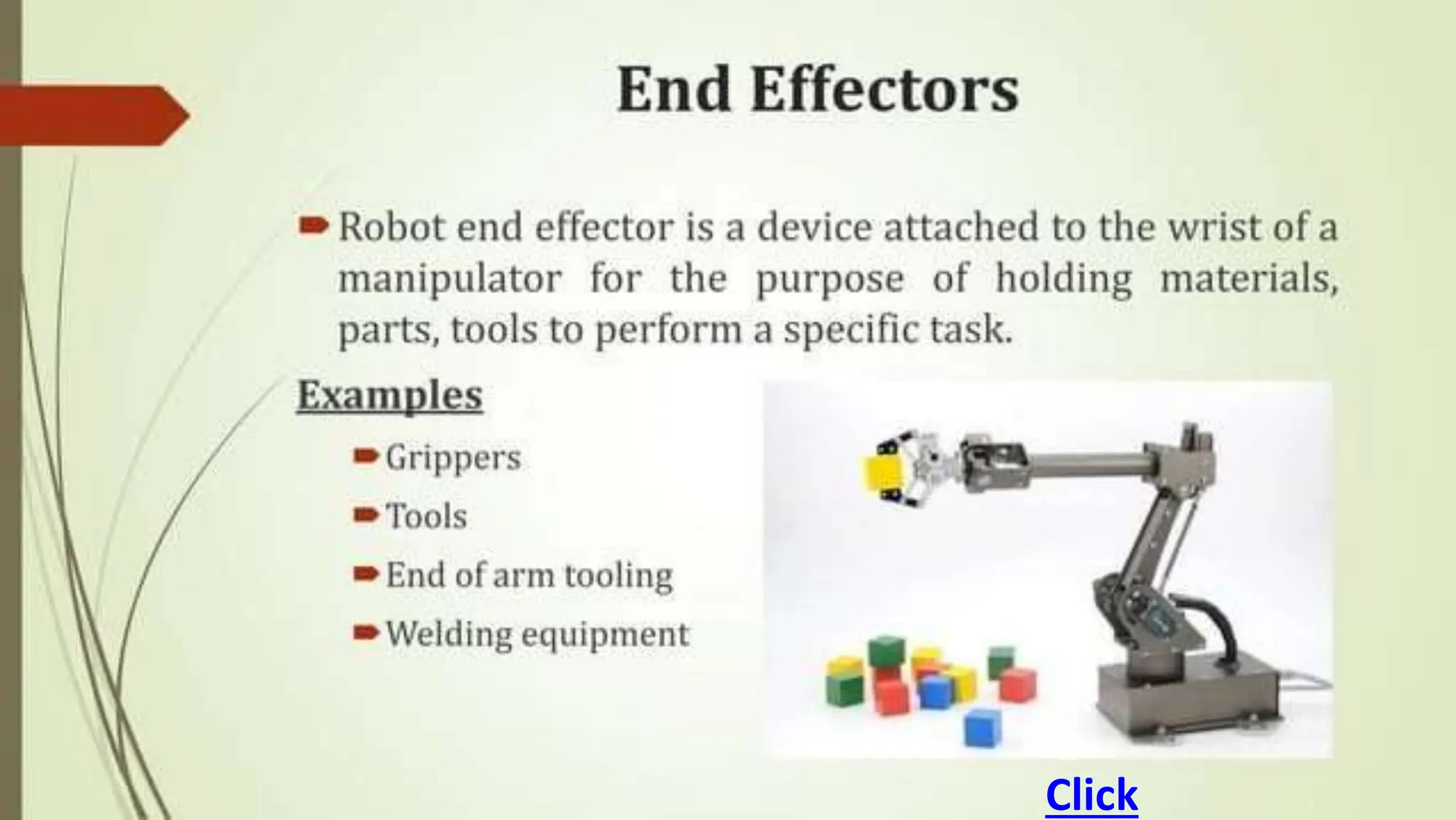 END EFFECTORS in robotics mechnical .pptx | Free Download