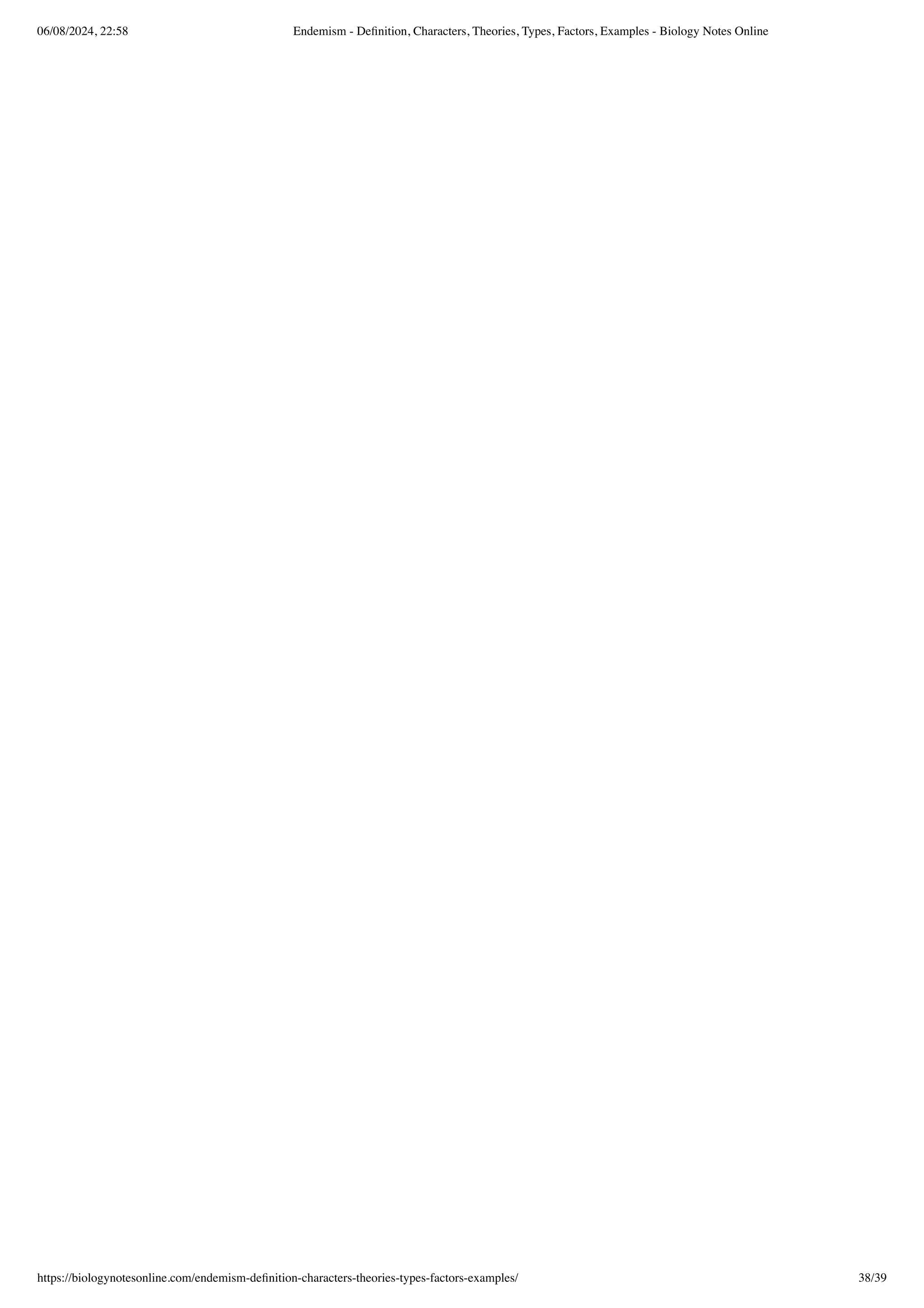 Endemism - Definition, Characters, Theories, Types, Factors, Examples ...