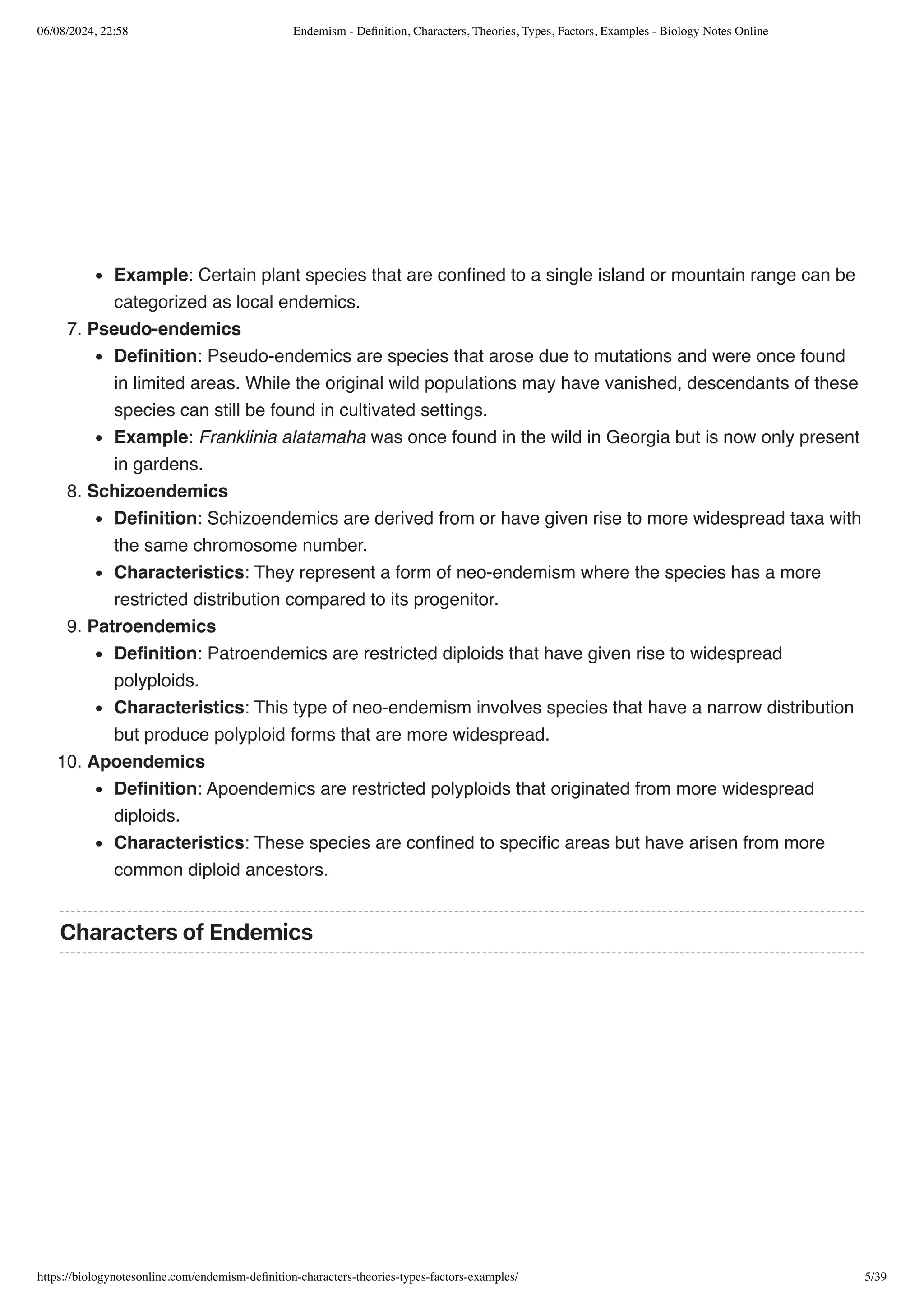 Endemism - Definition, Characters, Theories, Types, Factors, Examples ...