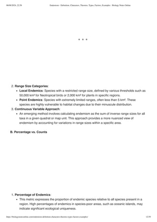 Endemism - Definition, Characters, Theories, Types, Factors, Examples ...