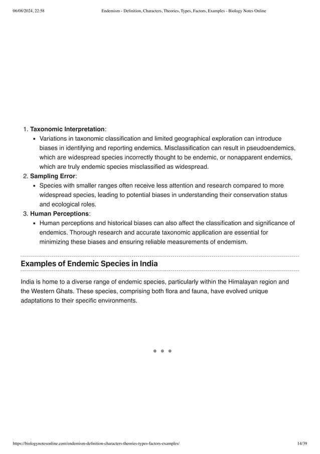 Endemism - Definition, Characters, Theories, Types, Factors, Examples ...