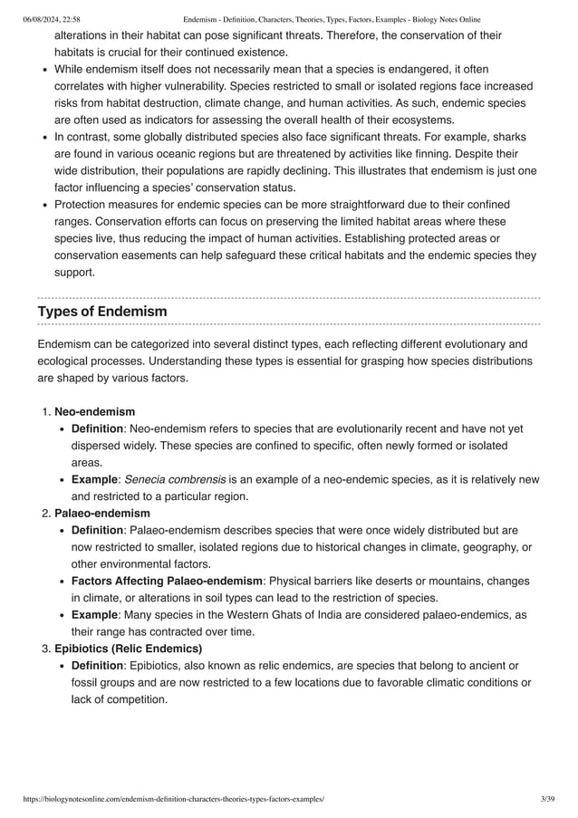 Endemism - Definition, Characters, Theories, Types, Factors, Examples ...
