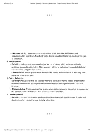 Endemism - Definition, Characters, Theories, Types, Factors, Examples ...