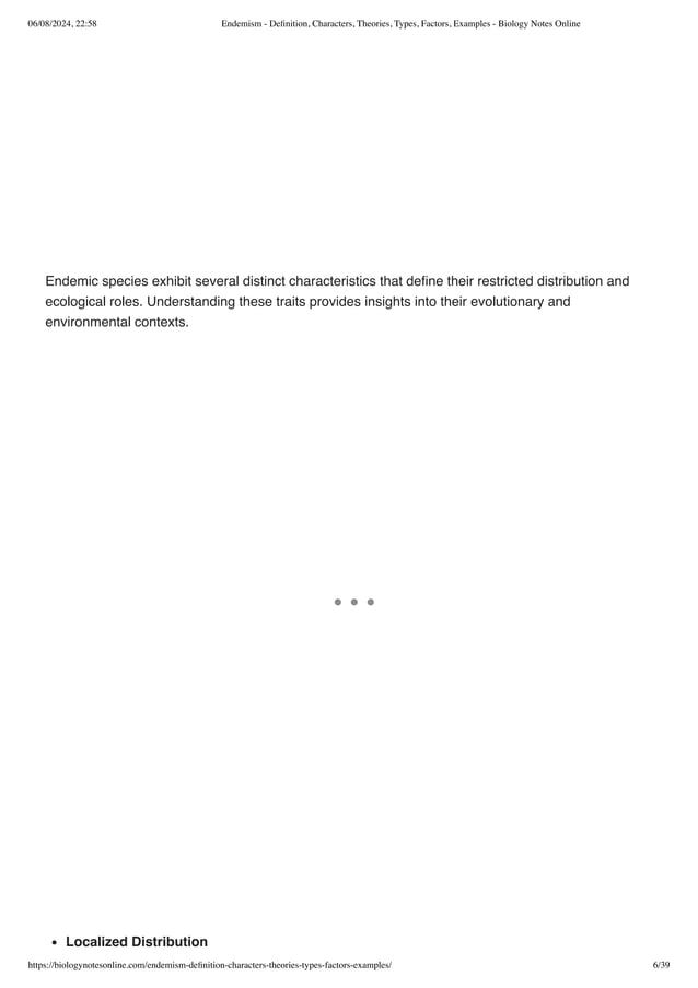 Endemism - Definition, Characters, Theories, Types, Factors, Examples ...