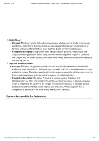 Endemism - Definition, Characters, Theories, Types, Factors, Examples ...