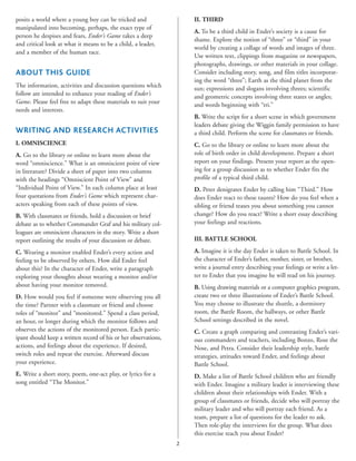 Ender's Game Reader's Guide | PDF | Fiction | Books and Literature