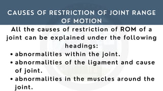 End Feel -joint end feel - Normal and Abnormal end feel | PDF
