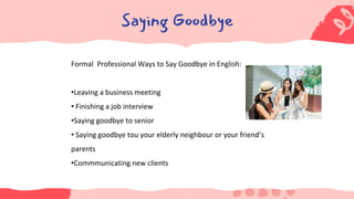 Ending a conversation and saying goodbye | PPTX