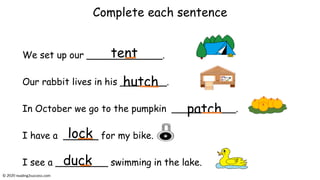 Teaching Kids Ending Digraphs ck, nt, tch | PDF
