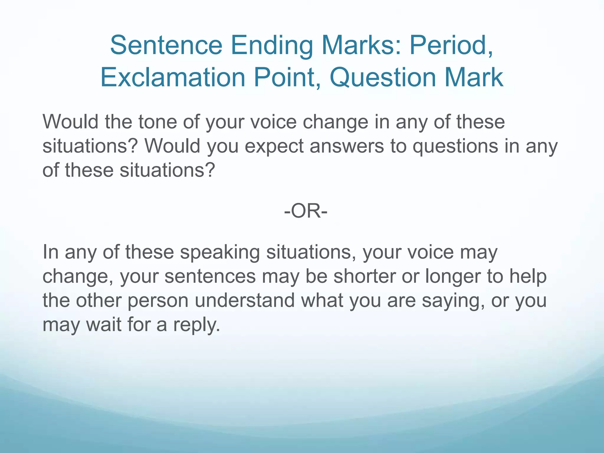 Ending punctuation presentation | PPTX