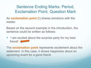 Ending punctuation presentation | PPTX