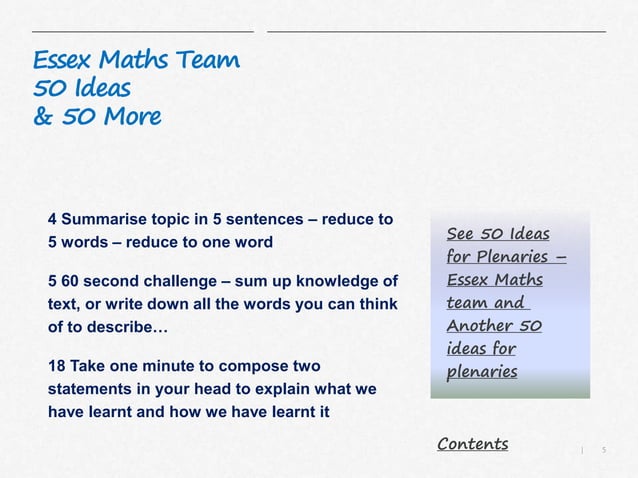 Endings mathematics lessons | PPTX | Educational Assessment | Education