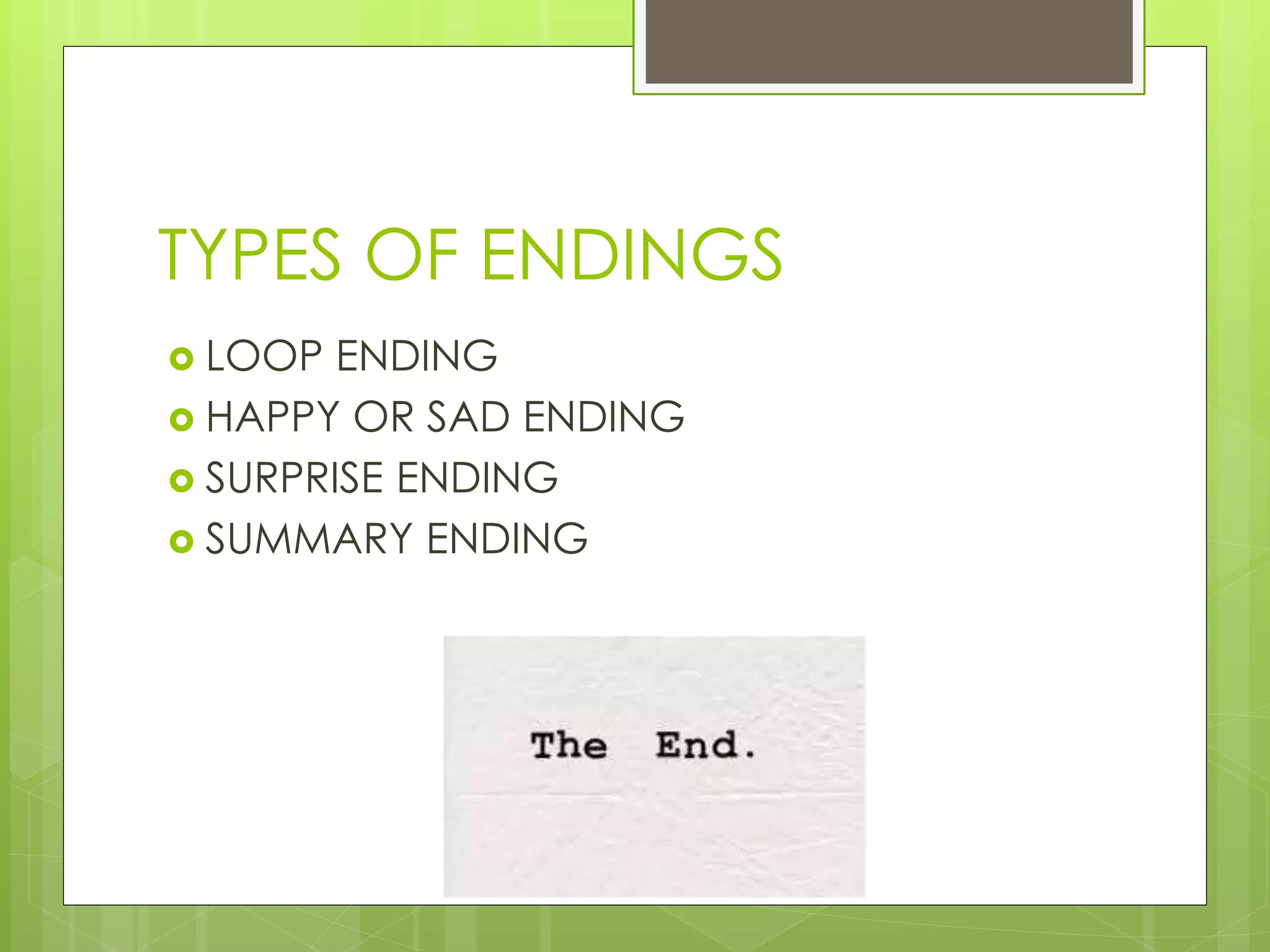 Endings for personal narrative | PPTX