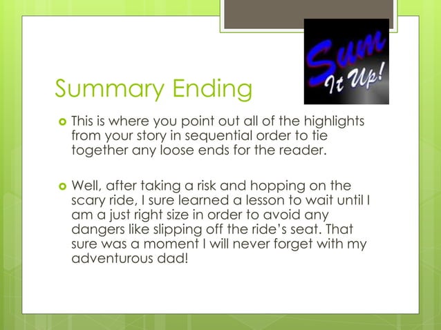 Endings for personal narrative | PPT