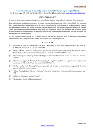 Endless Belt Type Oil Skimmer | PDF