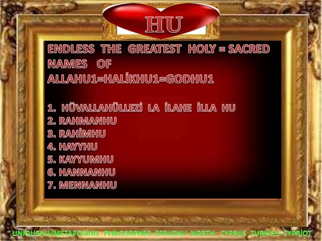 Endless the greatest holy sacred names of allahu1 = hali̇khu1 = godhu1 ...