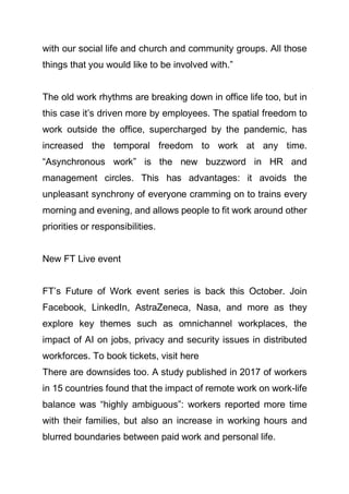 We are creeping towards a continuous working week | PDF | Remote ...