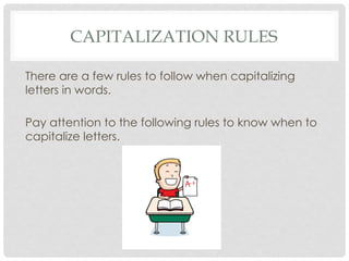 end marks and capitalization for 8th grade ela | PPTX