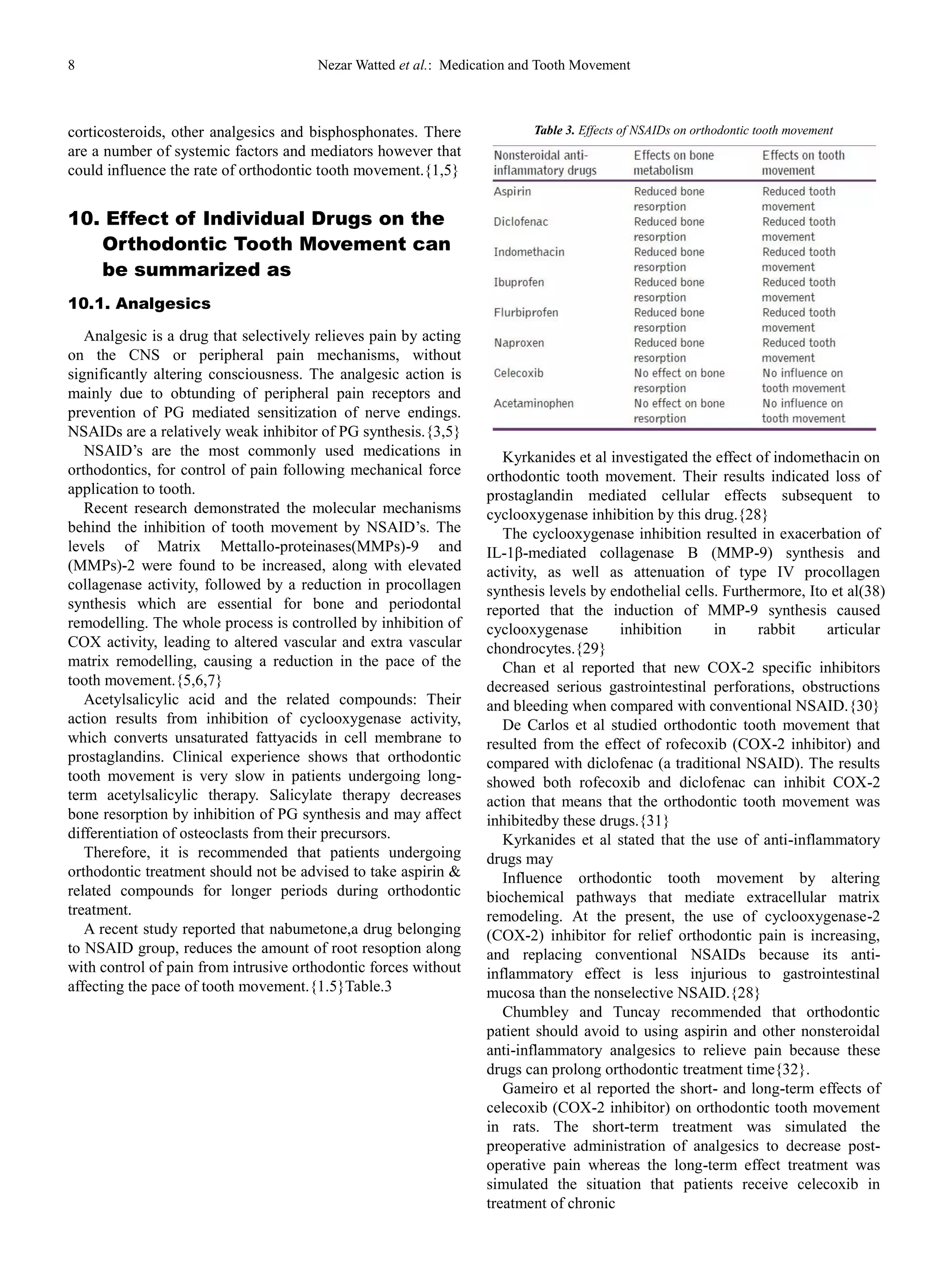 medication and tooth movement | PDF