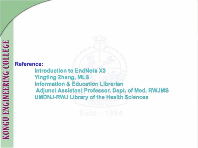 Reference Style And Endnote Ppt
