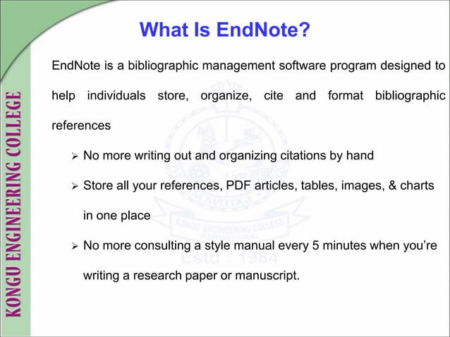 Reference Style & EndNote | PPT