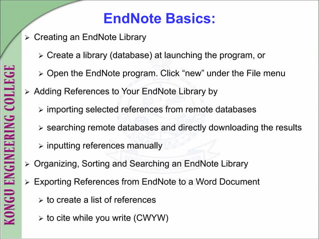 Reference Style & EndNote | PPT