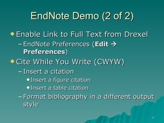 ENDNOTE presentation | PPT