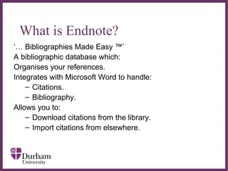 Introduction to Endnote | PPT | Desktop Publishing | Computer Software ...