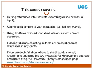 End note course slides | PPT