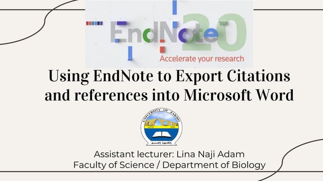 ENDNOTE presentation.pdf | Technology & Computing