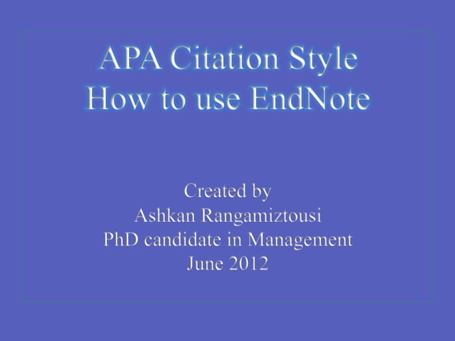 End note training | PPT