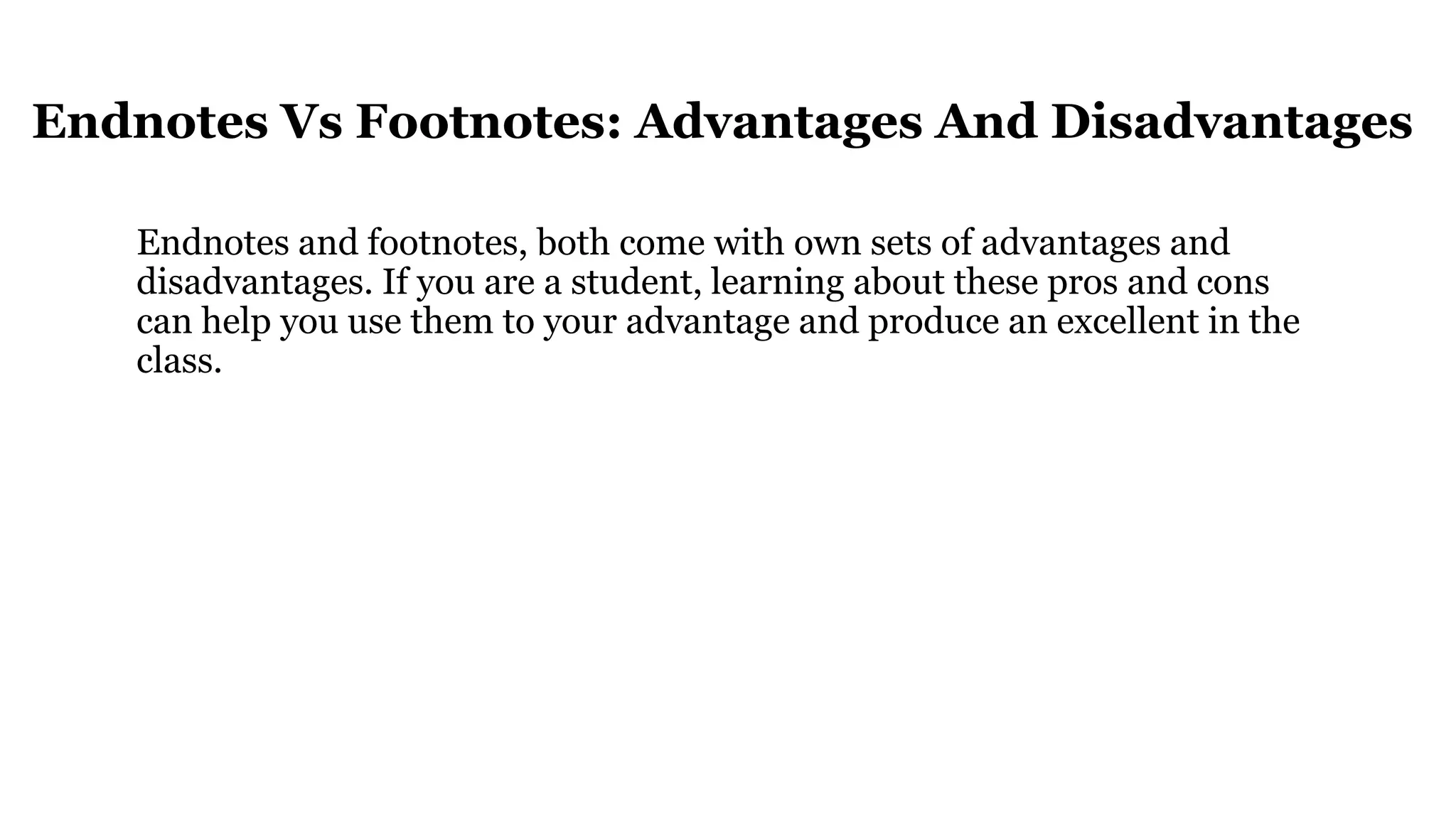 Endnote Vs Footnote Pptx