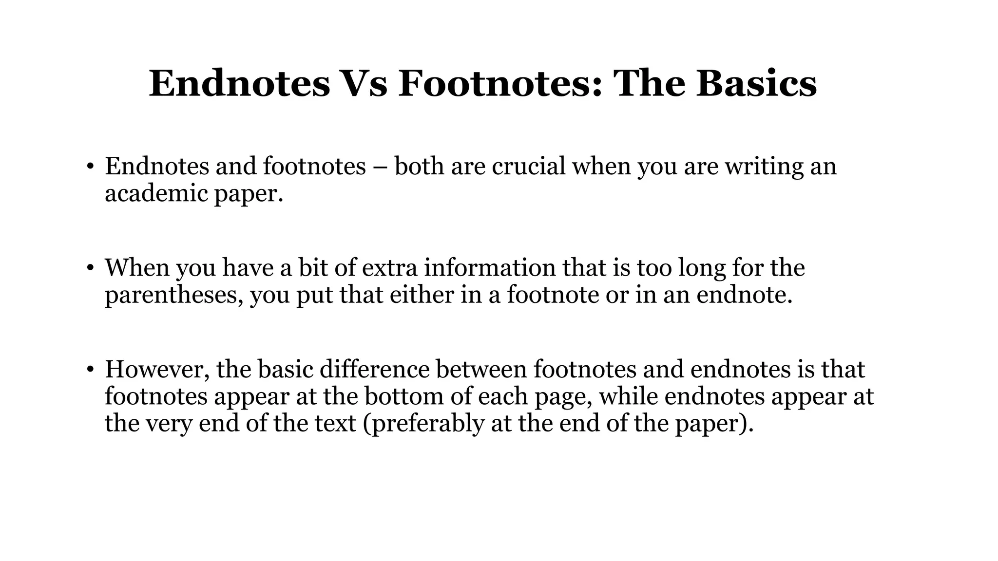 Endnote vs footnote | PPTX | Technology & Computing