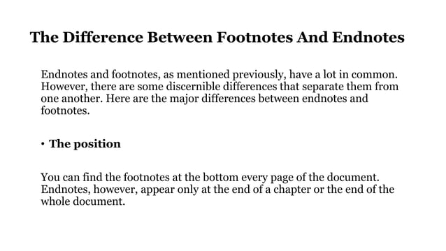 Endnote Vs Footnote Pptx