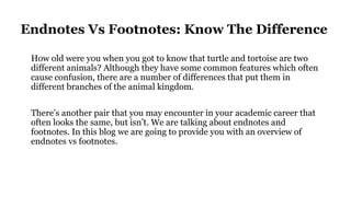 Endnote vs footnote | PPT