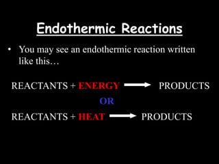 Endothermic and exothermic reacton of class | PPTX