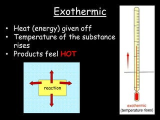 Endothermic and exothermic reacton of class | PPT