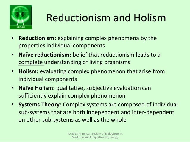 Reductionism Psychology