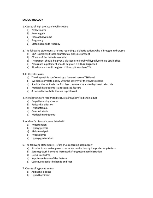 Ganyang MCQ Endocrine | DOC