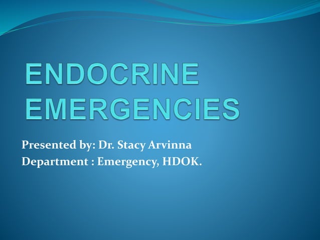 Endocrine Emergency Part 1 | PPTX | Thyroid Disorders | Endocrine and ...