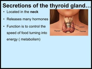 Endocrine about glands and Hormones secretiom | PPT