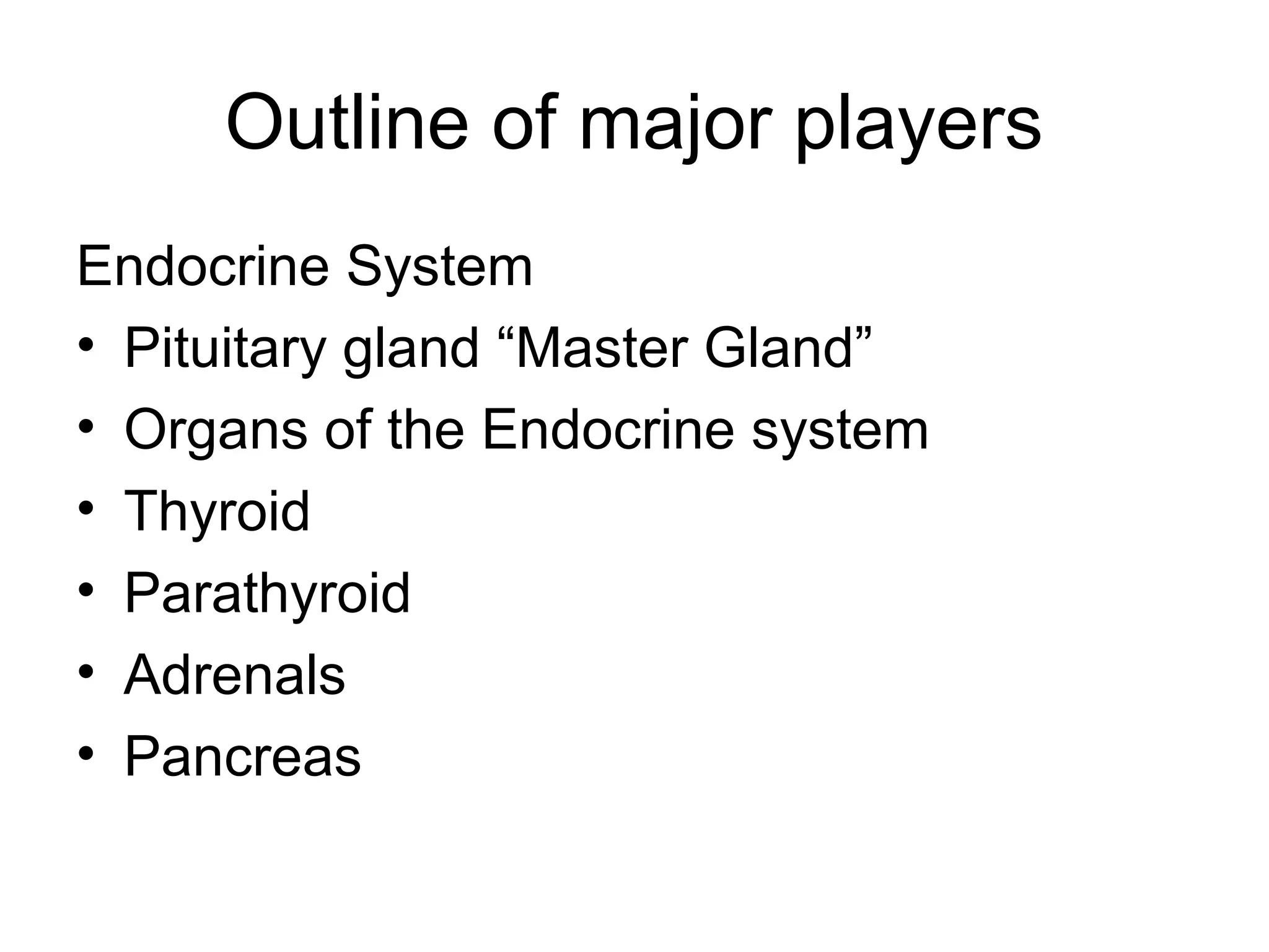 Endocrine system-outline-of-major-players1556 | PPT